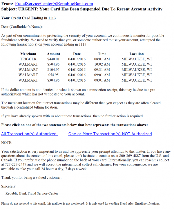 Fraud Alerts - Republic Bank